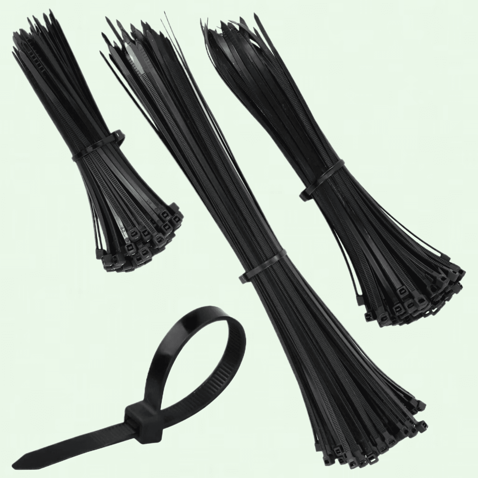 150 Pack Heavy Duty Black Cable Ties, Reusable Nylon Zip Ties, Sizes ...