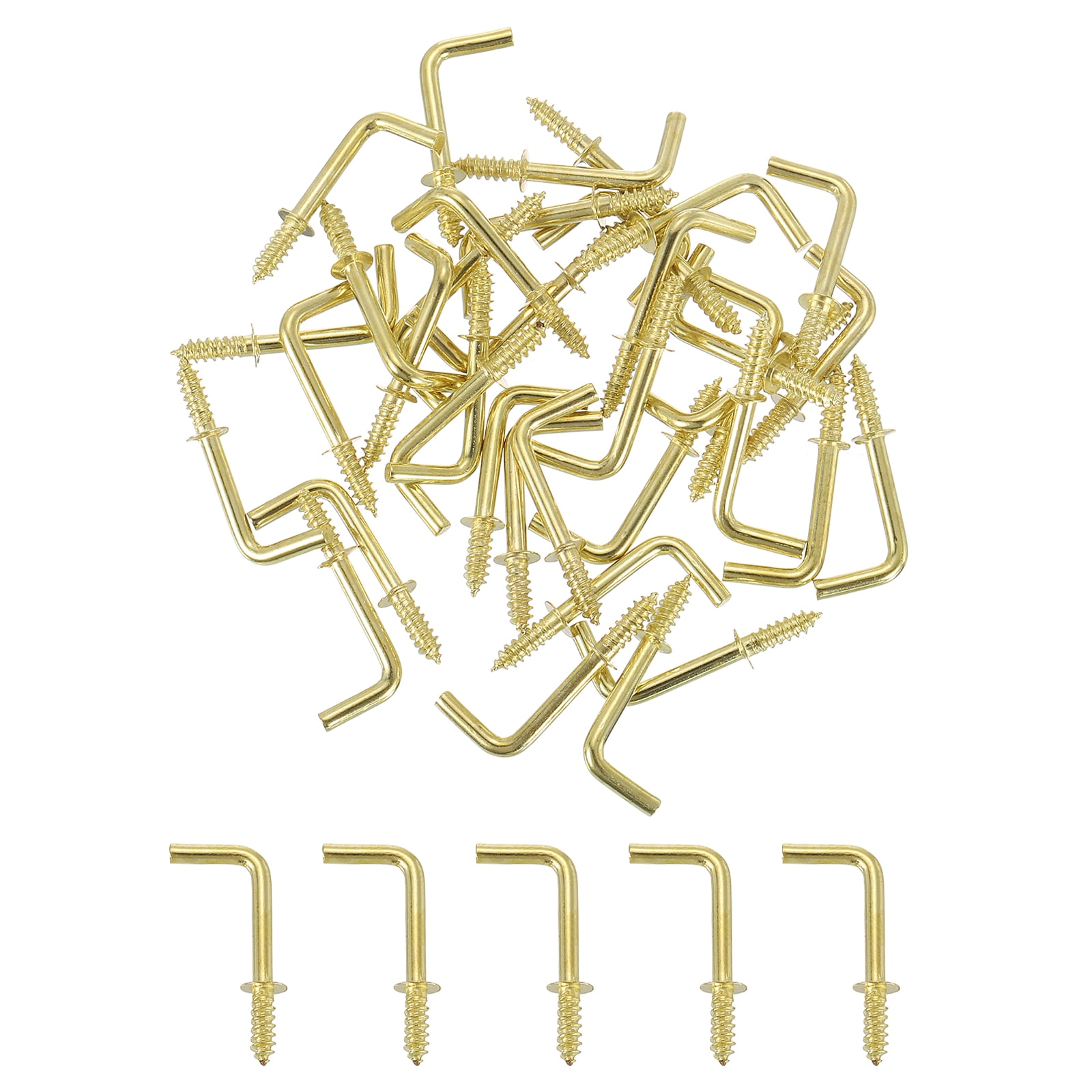 150 Pack L Shape Hooks, 5/8 Inch Right Angle Screw Hooks for Hanging ...