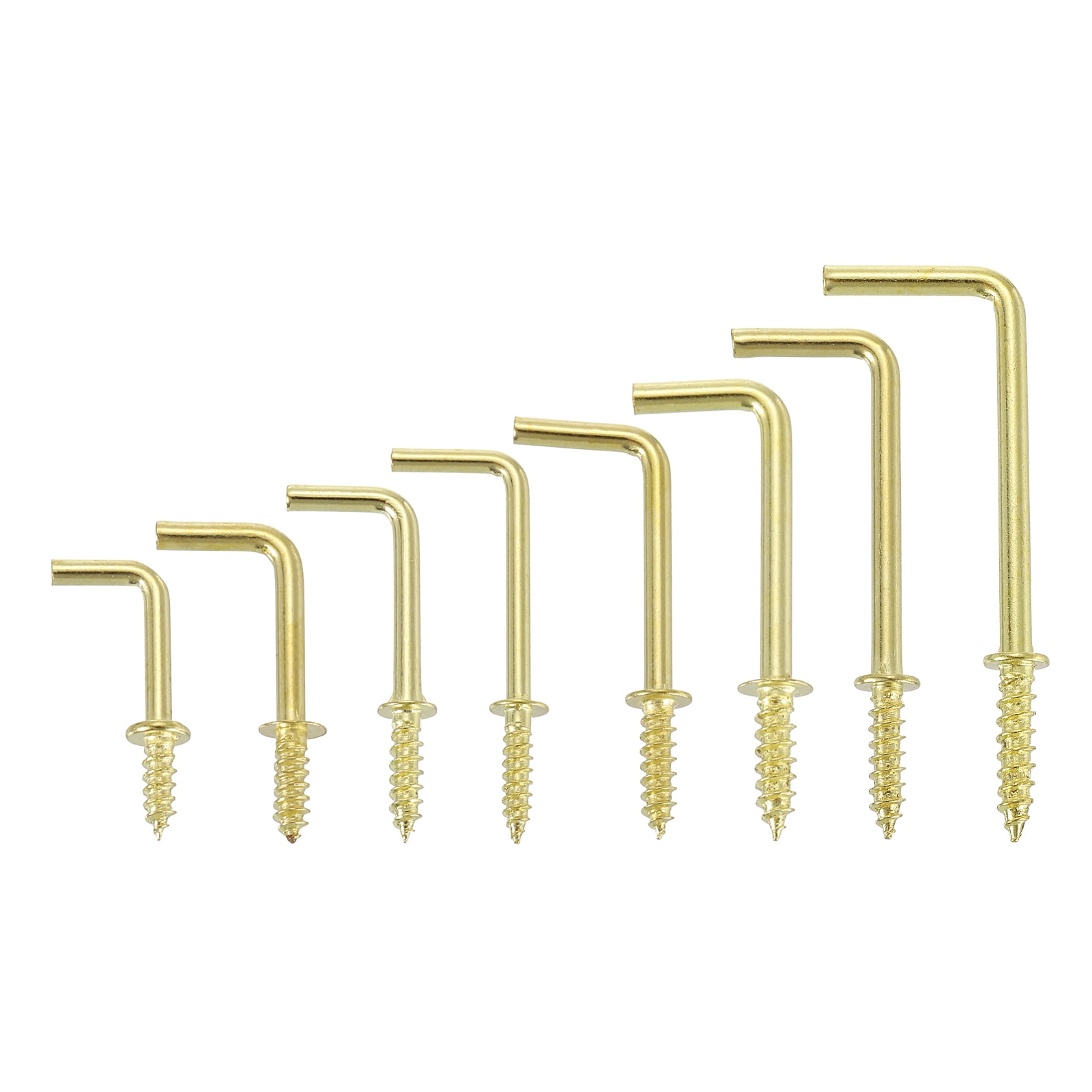 150 Pack L Shape Hooks, Right Angle Screw Hooks for Hanging, Gold ...