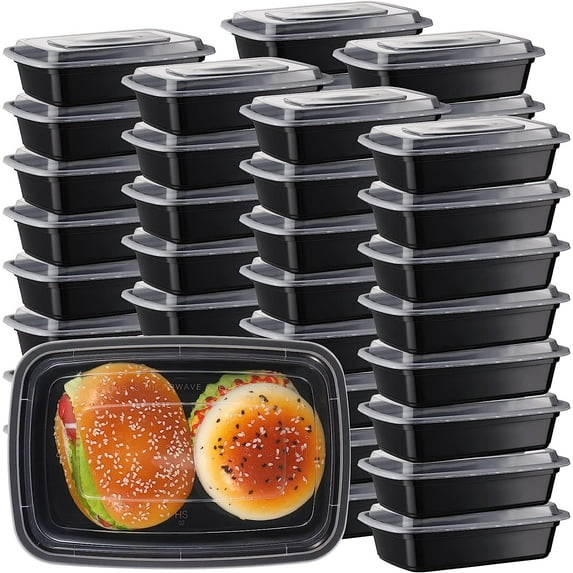 150 Pack Meal Prep Containers 34 oz Disposable Food Storage Containers ...