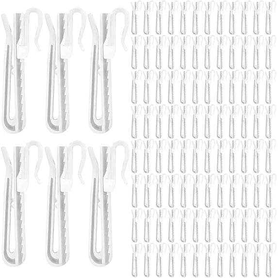 150 Pack Plastic Curtain Hooks, 3.54 Inch Pinch Pleat Hooks, Adjustable ...