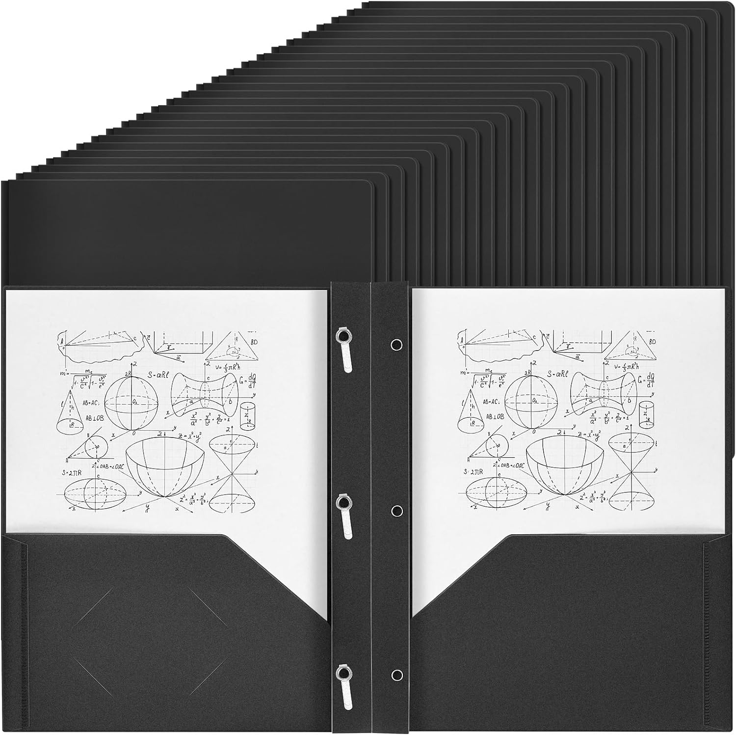 150 Pack Pocket Folders with Prongs Plastic Folders 2 Pocket Folders ...
