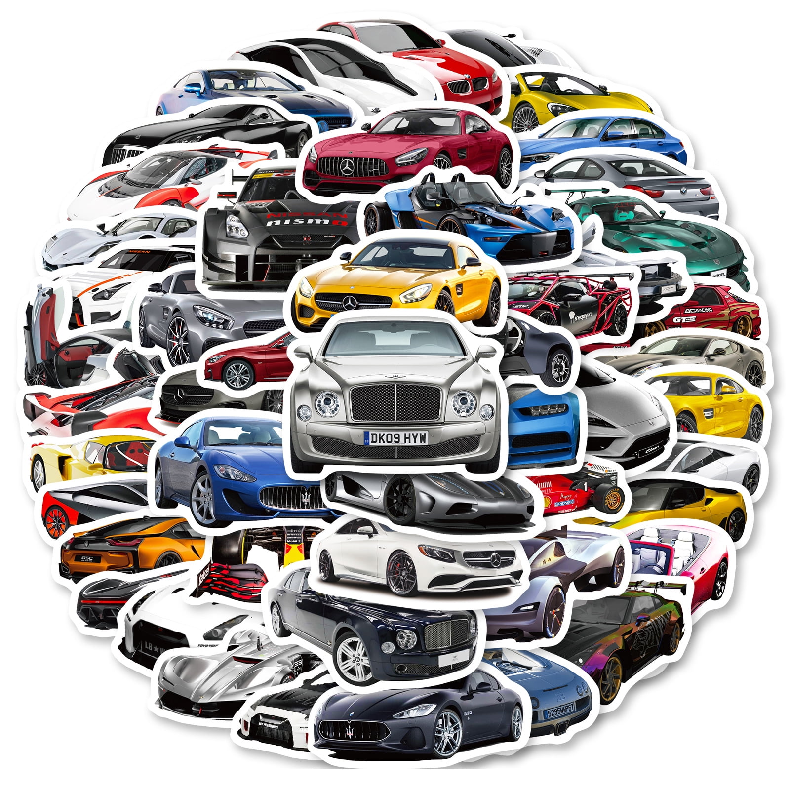 150-Pack Racing Car Stickers - Cartoon Supercar Decals for ...