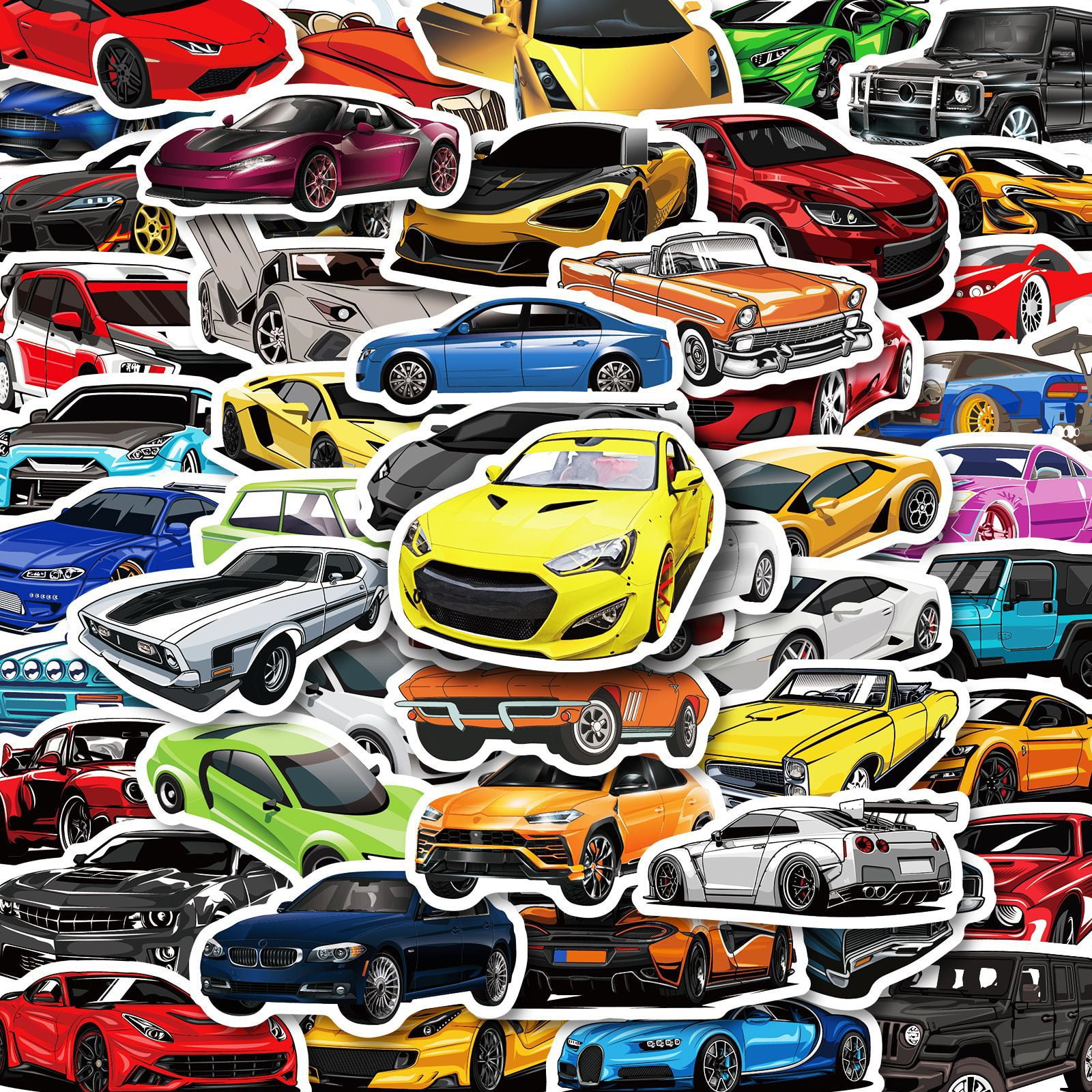 150-Pack Racing Car Stickers - Cartoon Supercar Decals for ...