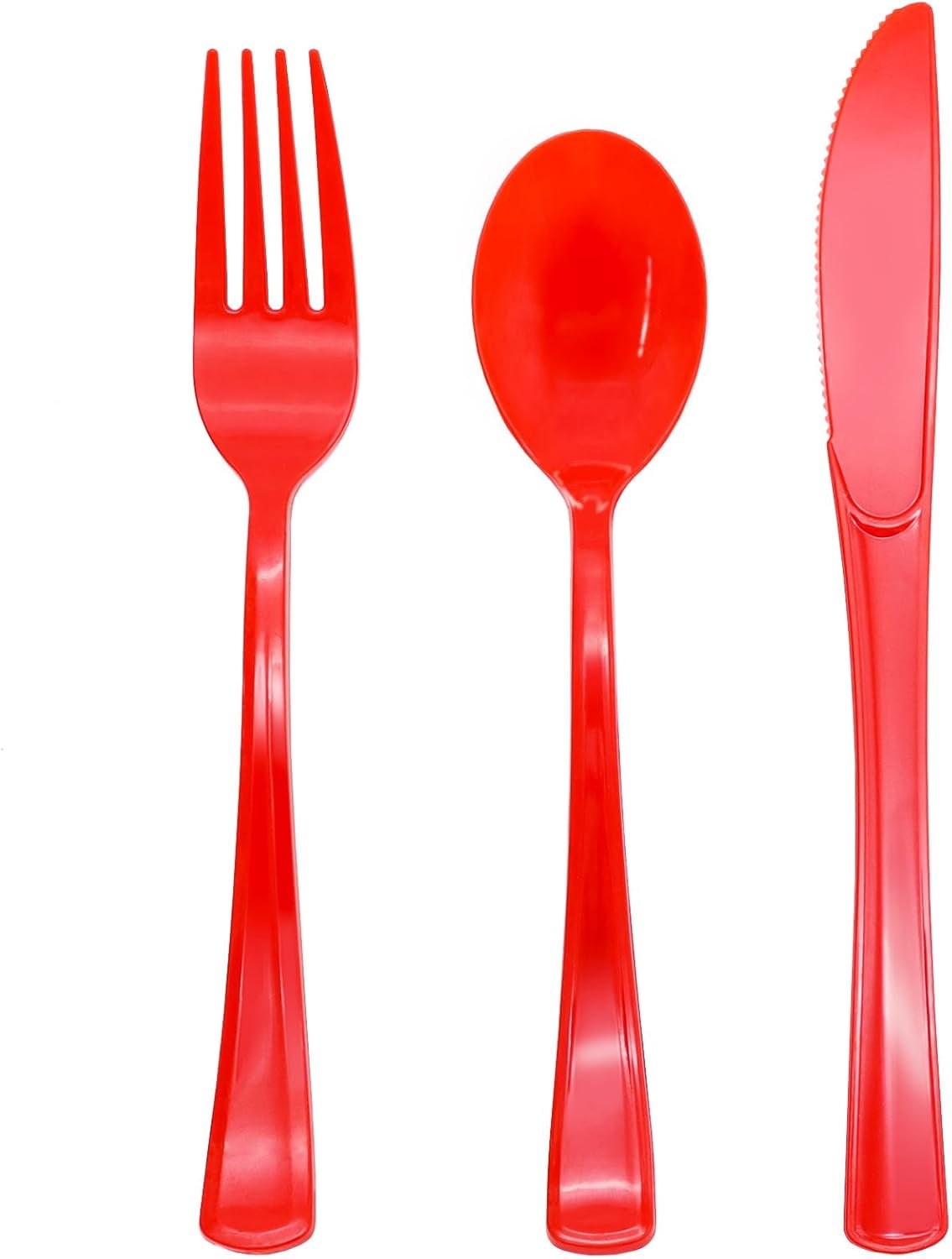 150 Pack Red Plastic Silverware, Red Plastic Utensils, Disposable ...