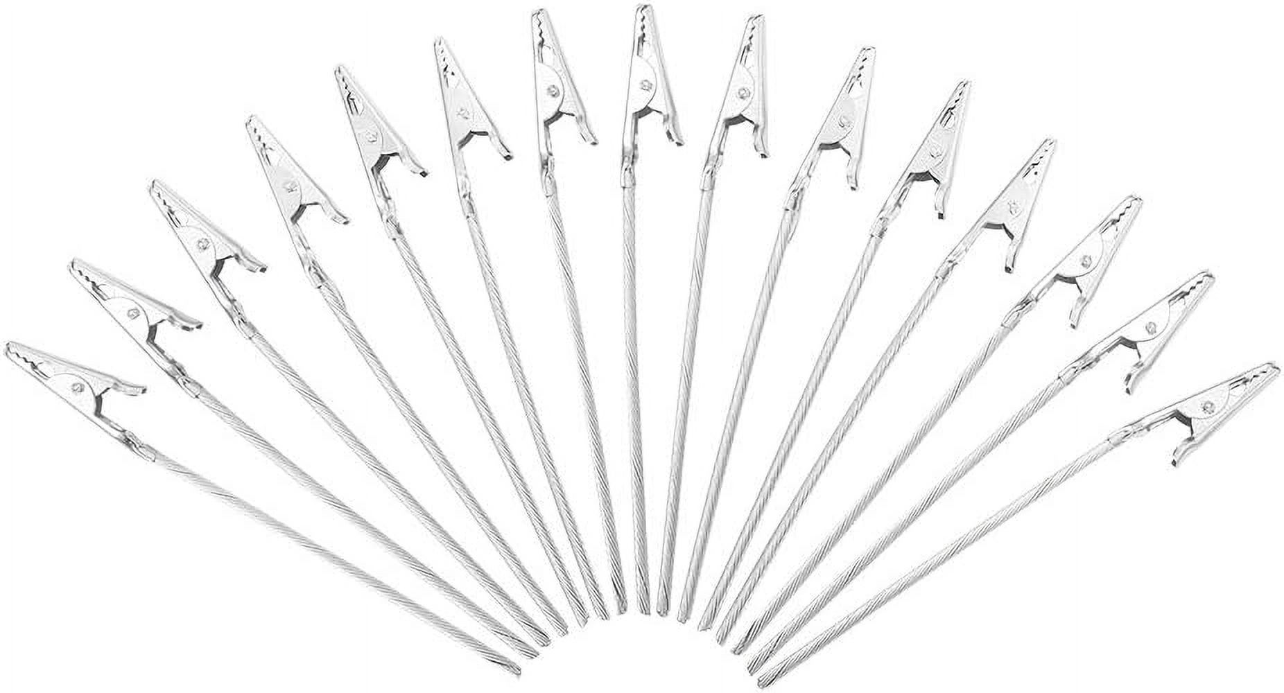 150 Pack Steel Wire Clamp Long-Tailed Iron Clip Clasp oto Holder Stand ...