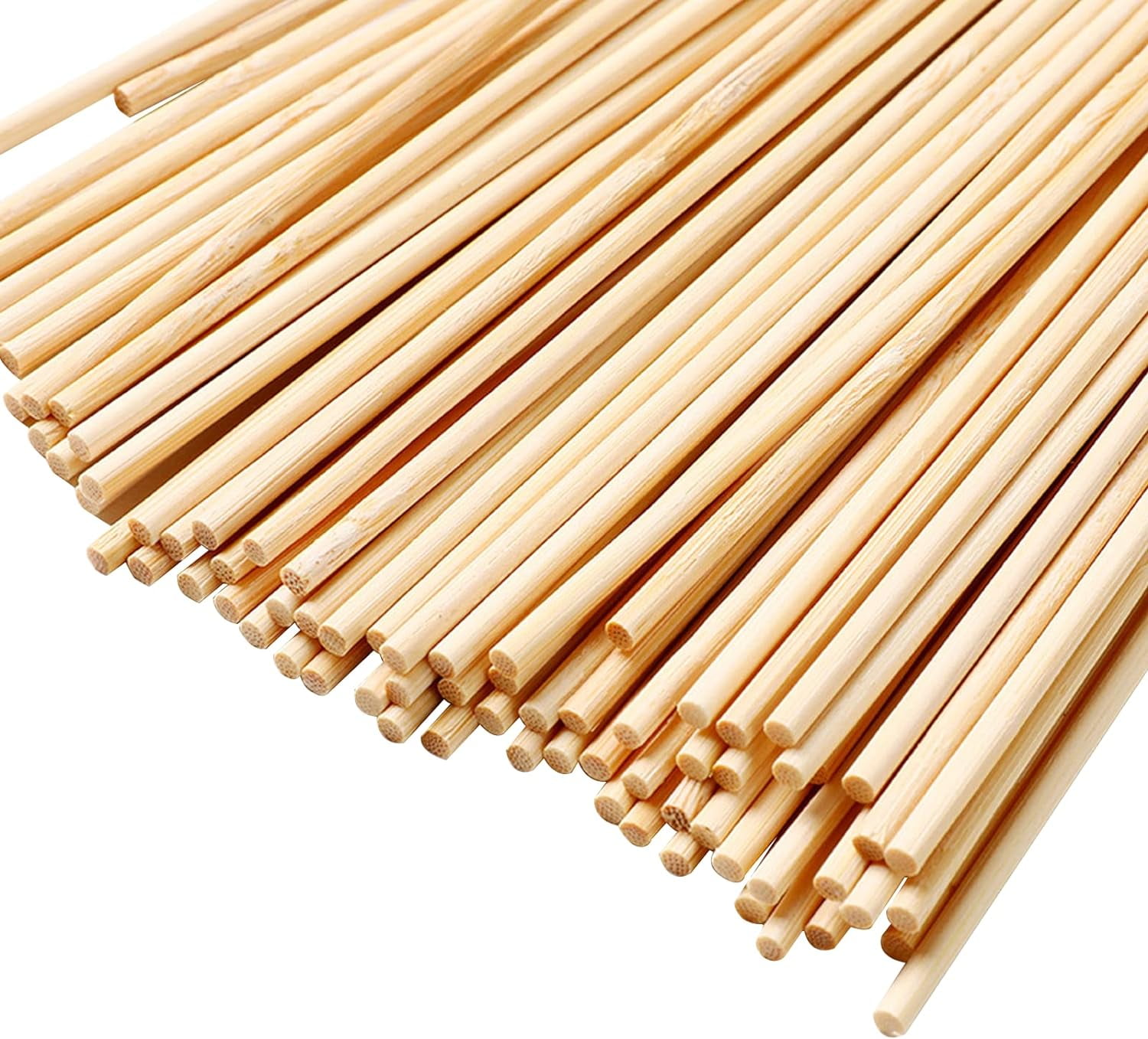 150 Pack Wooden Sticks, Natural Round Wood Dowel Rods 30cm x 3mm Craft ...