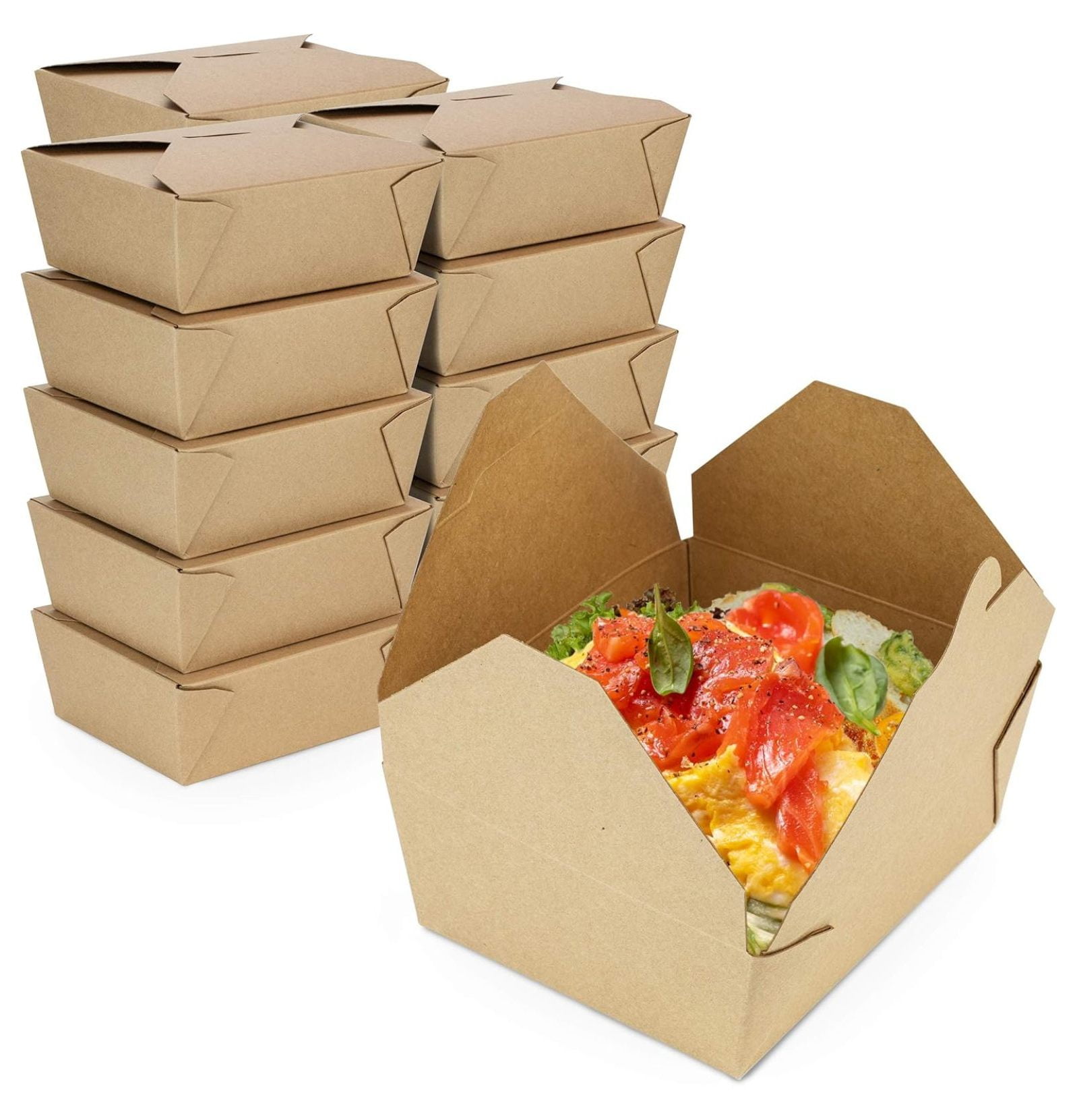 150 Pack oz Disposable Take Out Containers Microwaveable Paper To Go ...