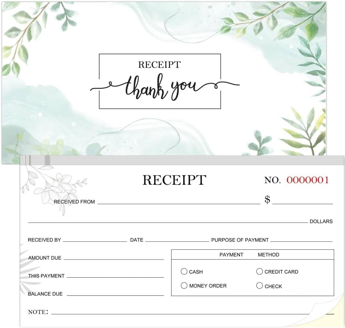 150 Pages Business Receipt Book Receipt Pad Order Forms 3.5x7 Inch ...