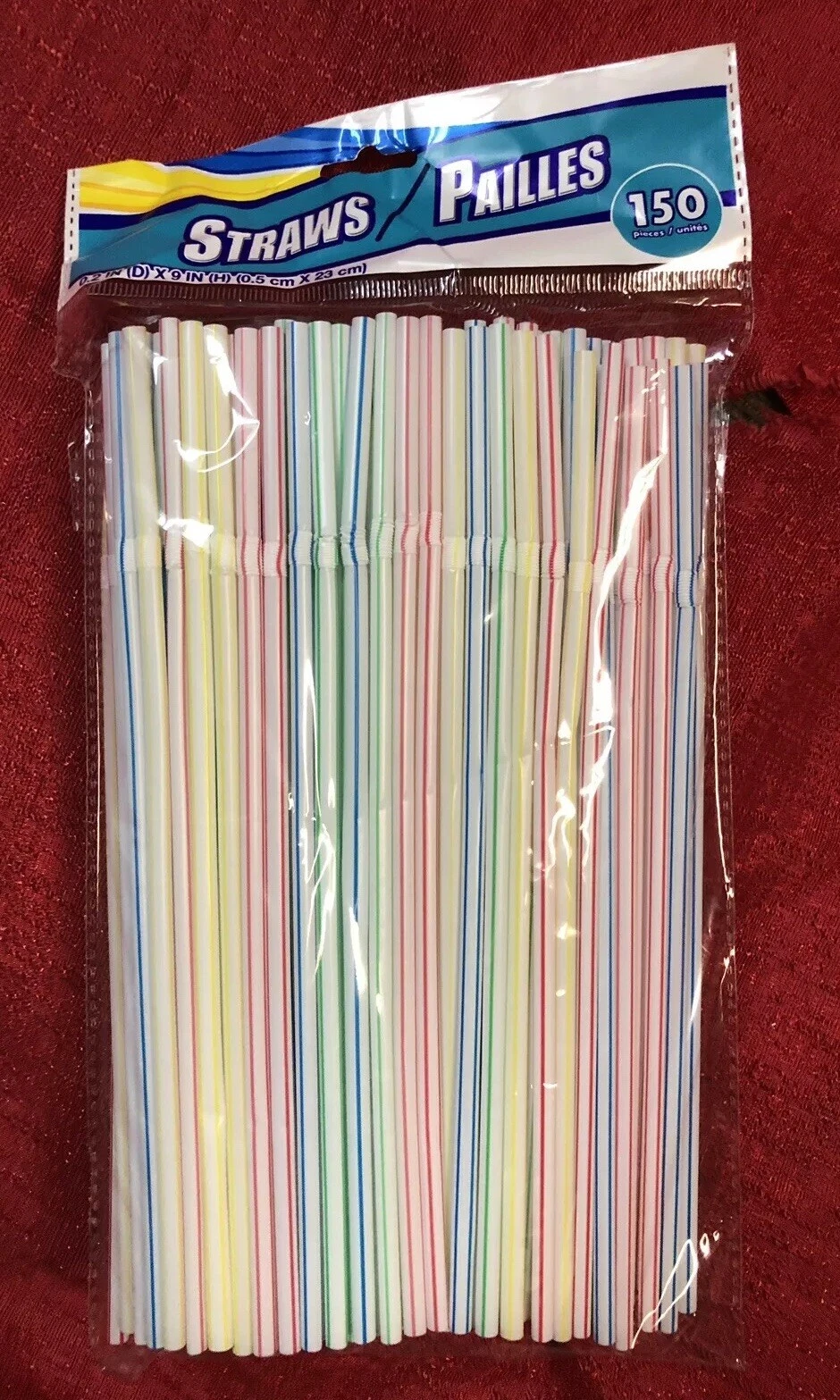 150 Party Drinking Straws Bendable Flexible Plastic Bendy Straw ...