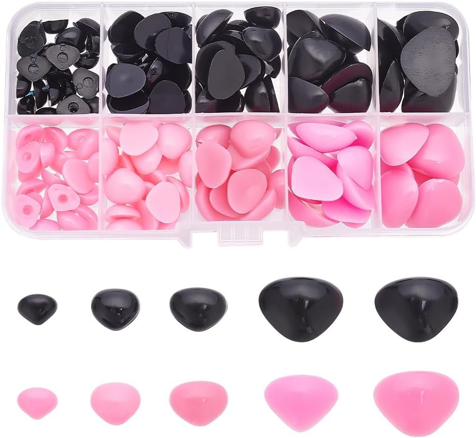 150 Pcs 2 Colors Triangle Crafting Noses Plastic D Shape Dog Safety ...