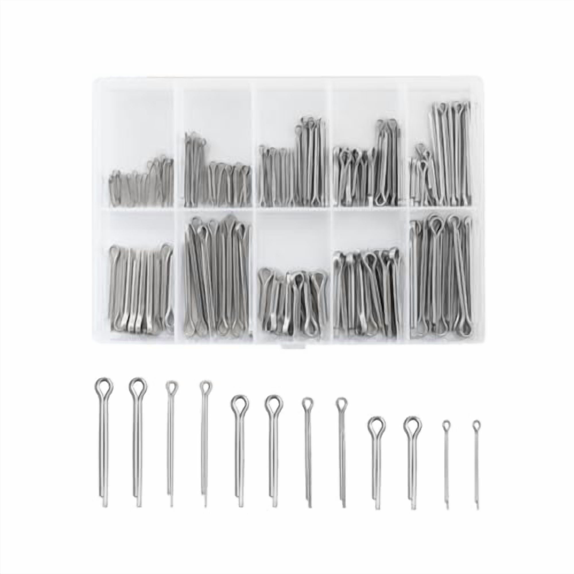 150 Pcs 304 Stainless Steel Cotter Pins Assortment Kit, 15 Sizes Split ...