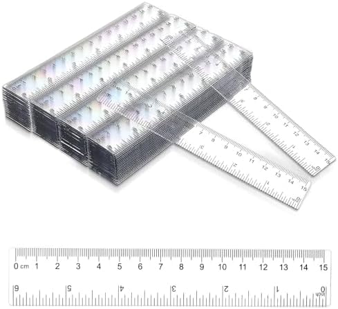 150 Pcs 6 Inch Ruler Bulk Clear Plastic Small Rulers for Classroom with ...
