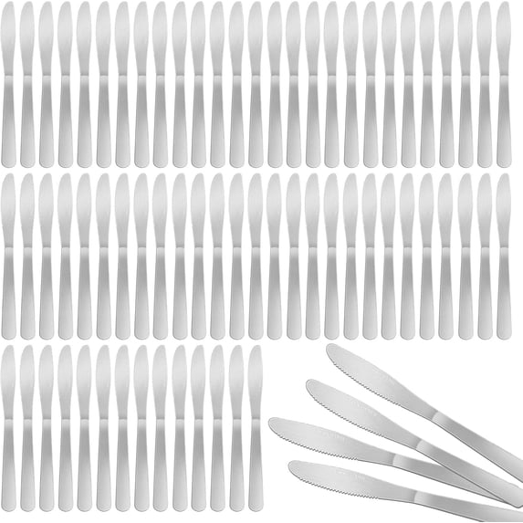 150 Pcs 8.3 Inches Stainless Steel Dinner Knives Spreader Knives ...