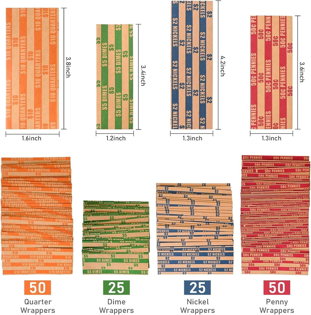 150 Pcs Assorted Bundle Flat Coin Wrappers,Coin Wrappers for All Coins ...