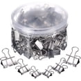 150 Pcs Black Binder Clips Assorted Sizes Silver Paper Clamps Clips ...