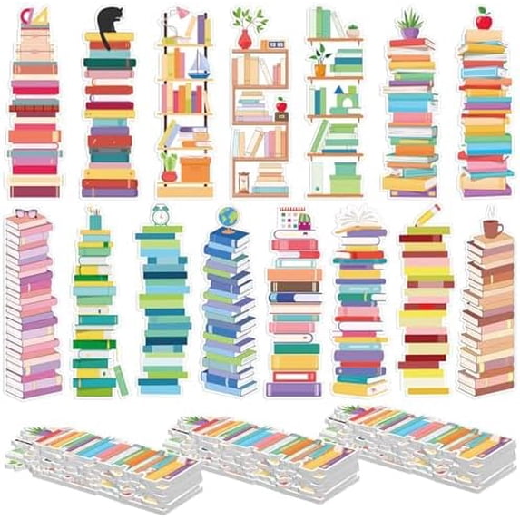 150 Pcs Book Tracker Bookmarks Bulk 6.3 x 1.97 Inch Bookshelf Design ...