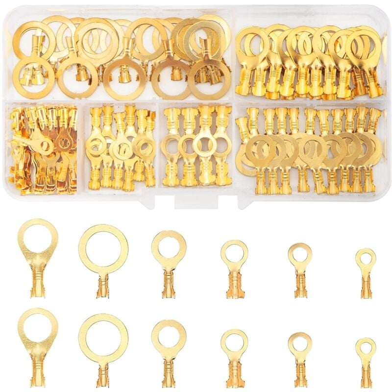150 Pcs Brass Round Eyelet Electrical Terminals, Electrical Cable ...