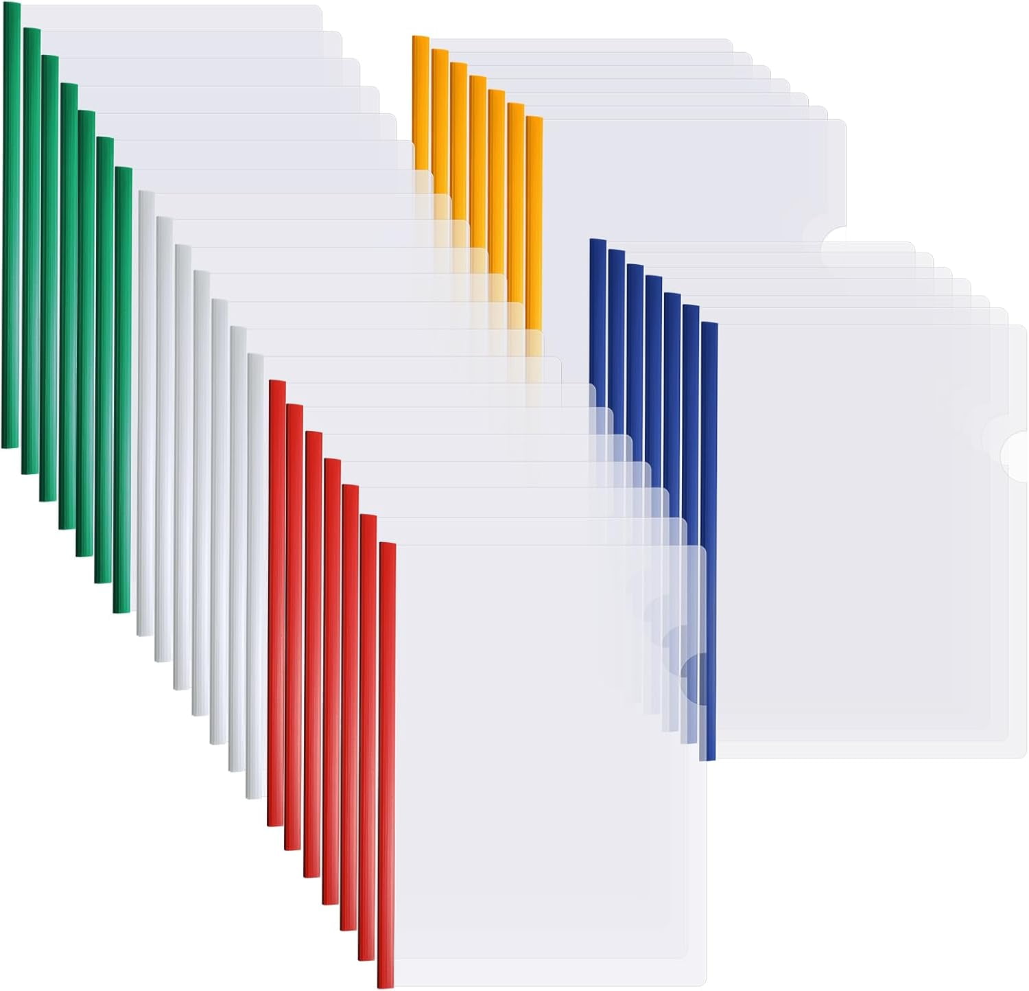 150 Pcs Bulk A4 Clear Report Cover with Sliding Bar 5 Colors Folder ...