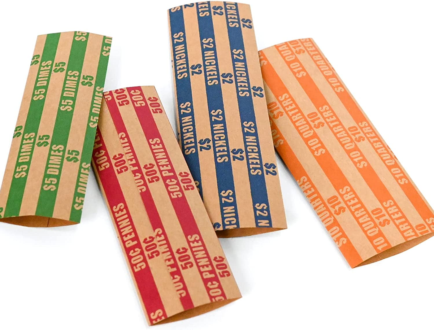 150 Pcs Bundle Flat Striped Coin Wrappers (Assorted Colors) - Walmart.com