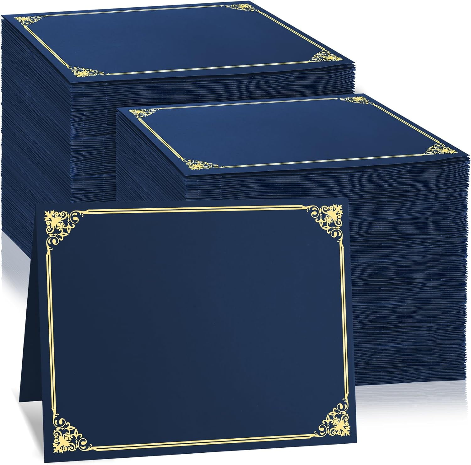 150 Pcs Certificate Holders Bulk, Navy Blue Diploma Covers Gold Foil ...