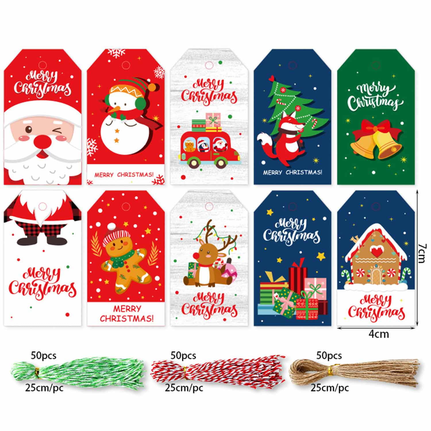 150 Pcs Christmas Gift Tags, Christmas Hanging Tag Label for Christmas ...