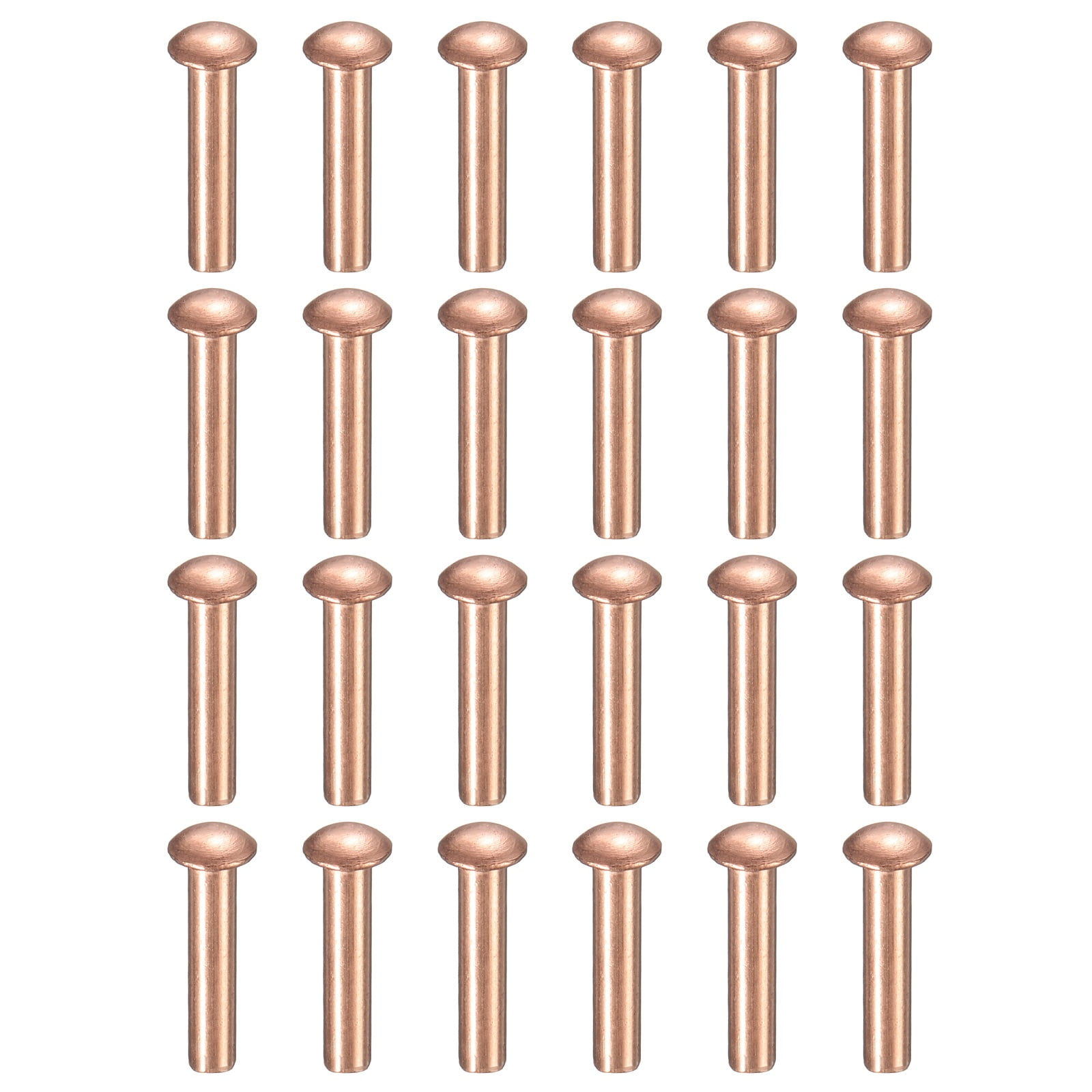 150 Pcs Copper Solid Rivets, 0.12"x0.55" Half Round Head Rivet Metal ...