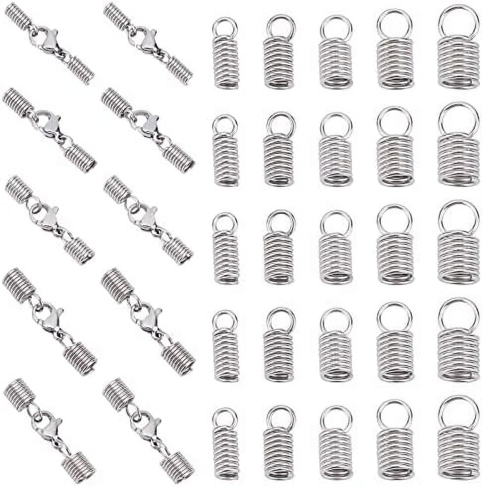 150 Pcs Cord End Cap for Jewelry Making Including 100 Pcs Stainless ...