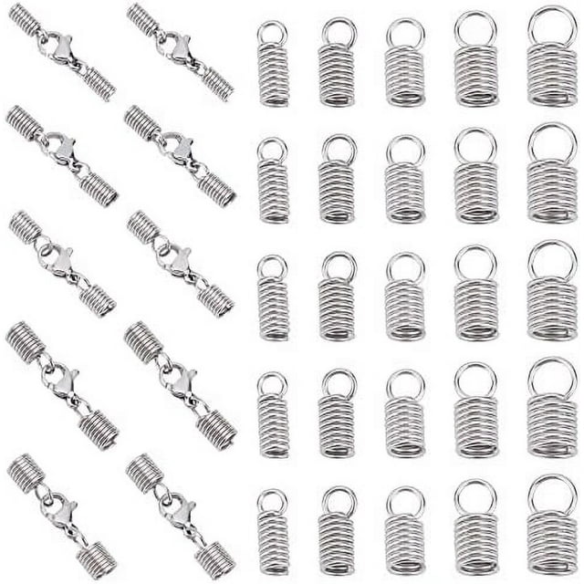 150 Pcs Cord End Cap for Jewelry Making Including 100 Pcs Stainless ...