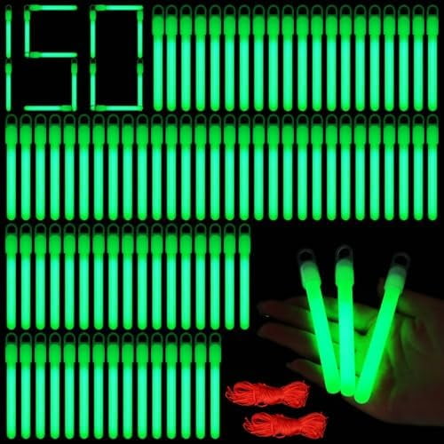 150 Pcs Green Glow Sticks Bulk 4 Inch Emergency Bright Light Sticks ...