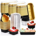 150 Pcs Mini Cake Pans with Lids Disposable Ramekins 6.8 oz 5 oz ...