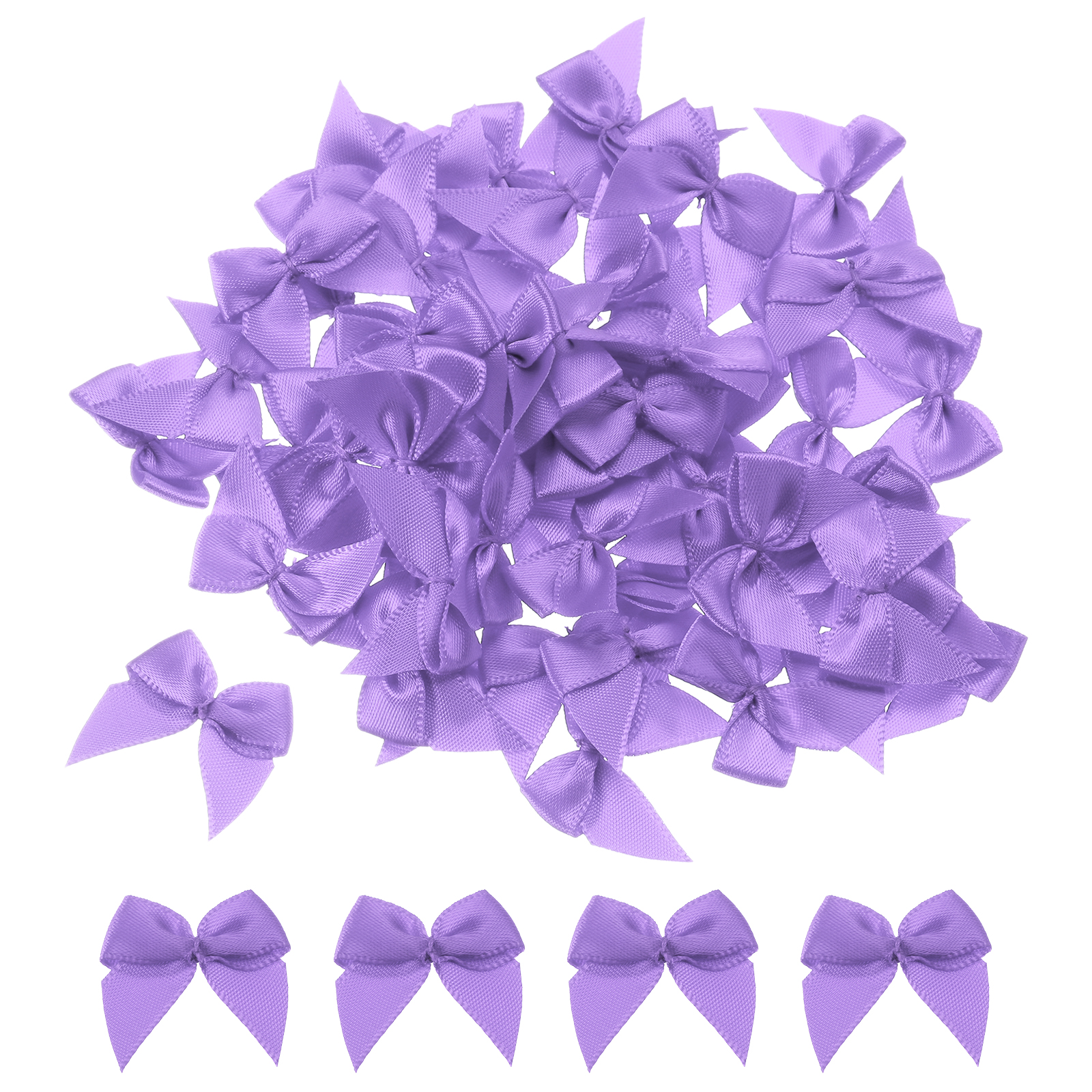 150 Pcs Mini Ribbon Bow 1.2" Mini Fabric Satin Ribbon Flower Bows for ...