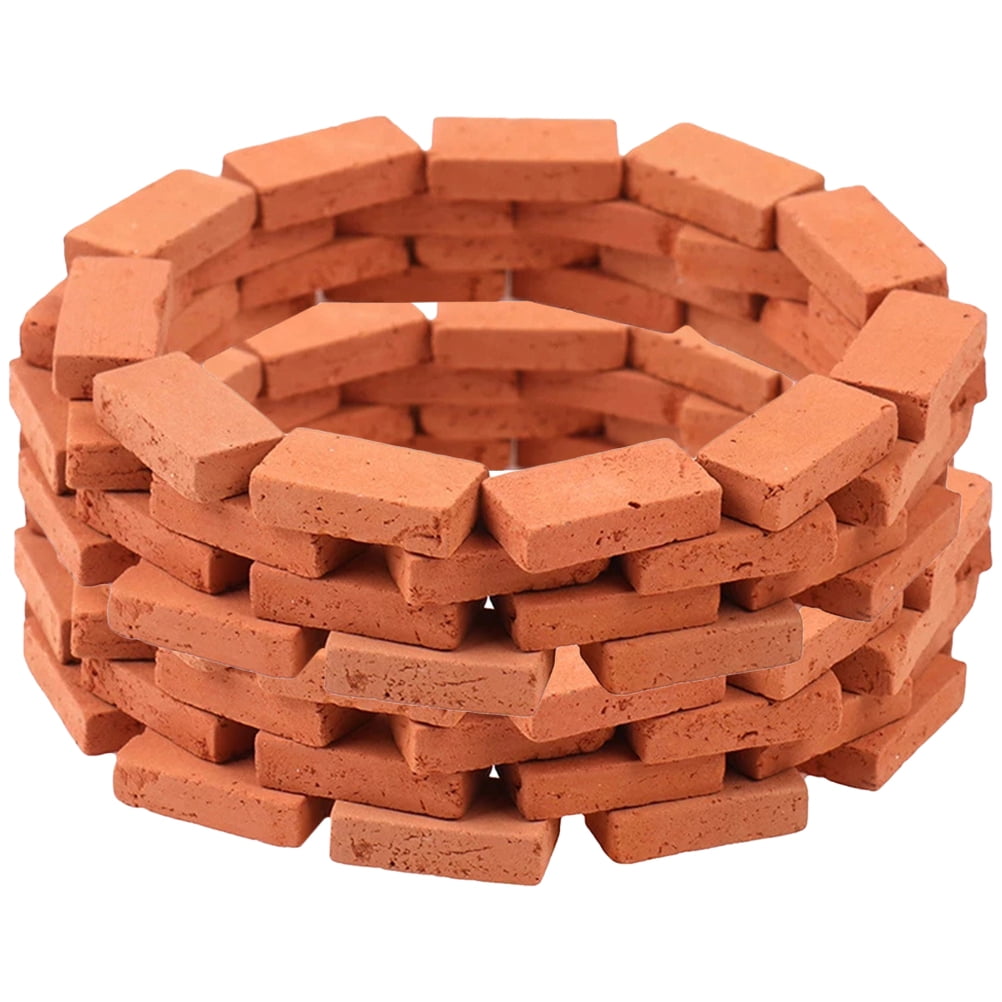 150 Pcs Mini Small Red Brick Decor Miniature Supplies Artificial Wall ...