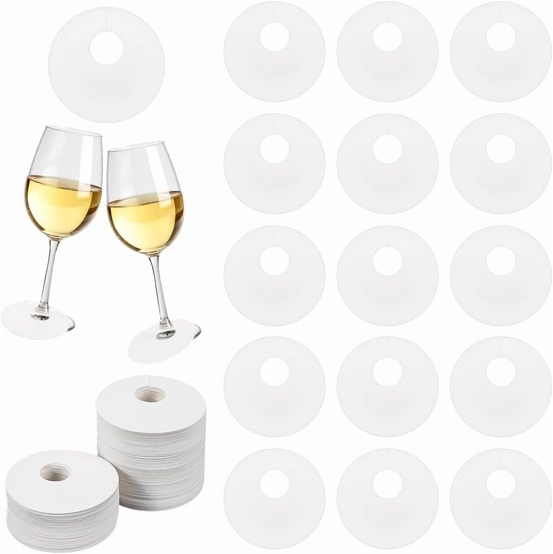 150 Pcs Paper Wine Glass Markers 2.8" Blank Round Stemware Drink Name ...