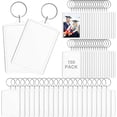 150 Pcs Picture Frame Keychain Clear Acrylic Photo Insert Blank ...