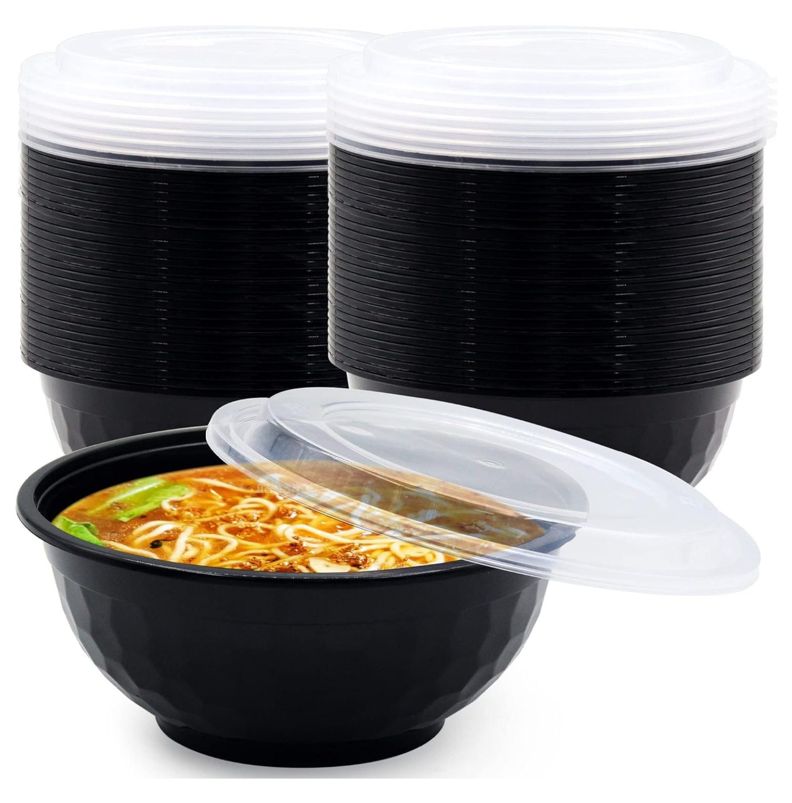 150 Pcs Stackable Meal Prep Bowl Containers,36 OZ Food Takeout Bowls ...