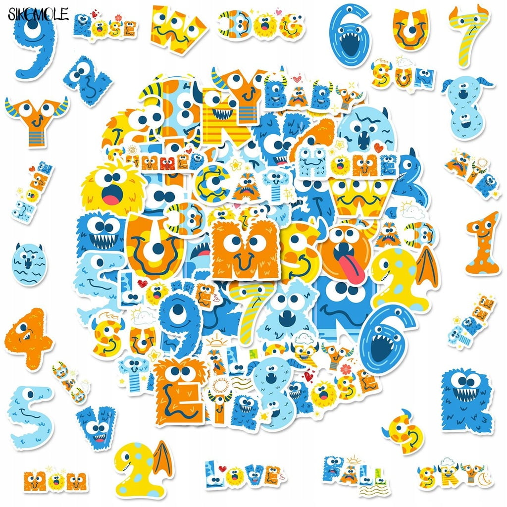 150 Pcs Stickers Cartoon Numeric Alphabet For Colorful And Waterproof ...