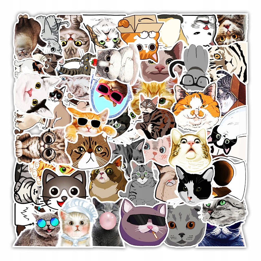 150 Pcs Stickers Cute Cartoon Cats People For Colorful And Waterproof ...