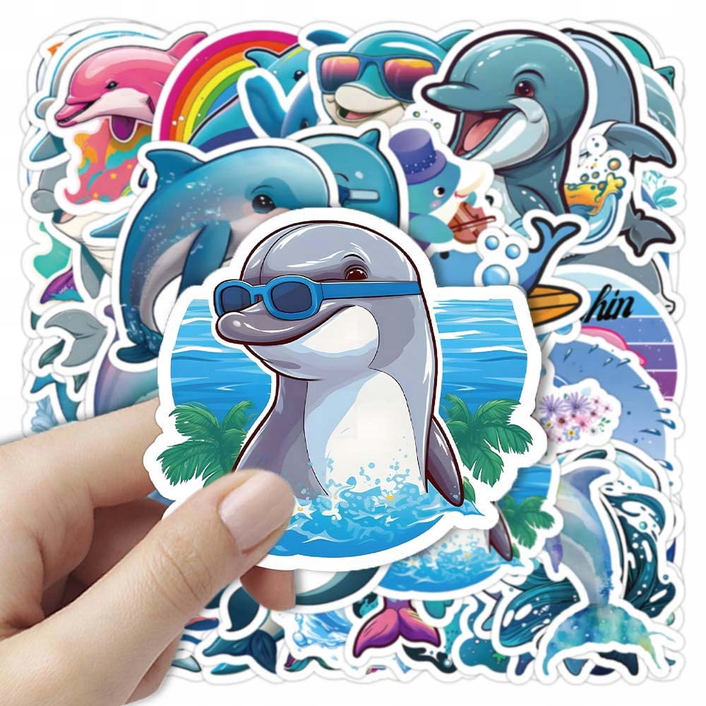 150 Pcs Stickers Cute Cartoon Dolphins Pack For Colorful And Waterproof ...