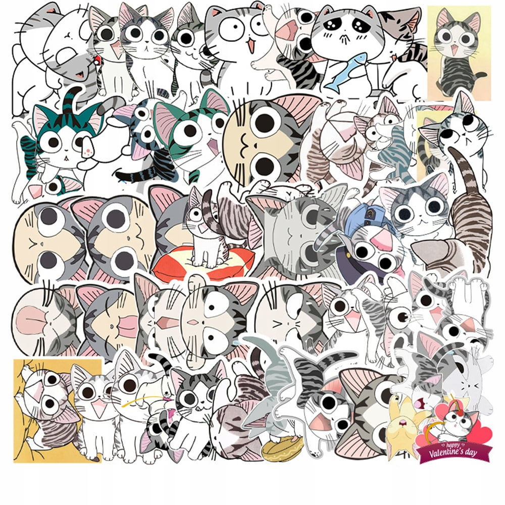 150 Pcs Stickers Cute Cartoon Graffiti Cat For Colorful And Waterproof ...