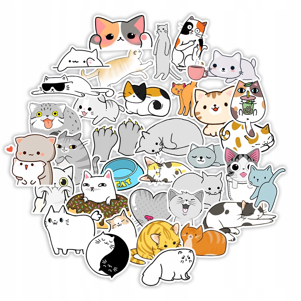 150 Pcs Stickers Cute Graffiti Animal Cats For Colorful And Waterproof ...