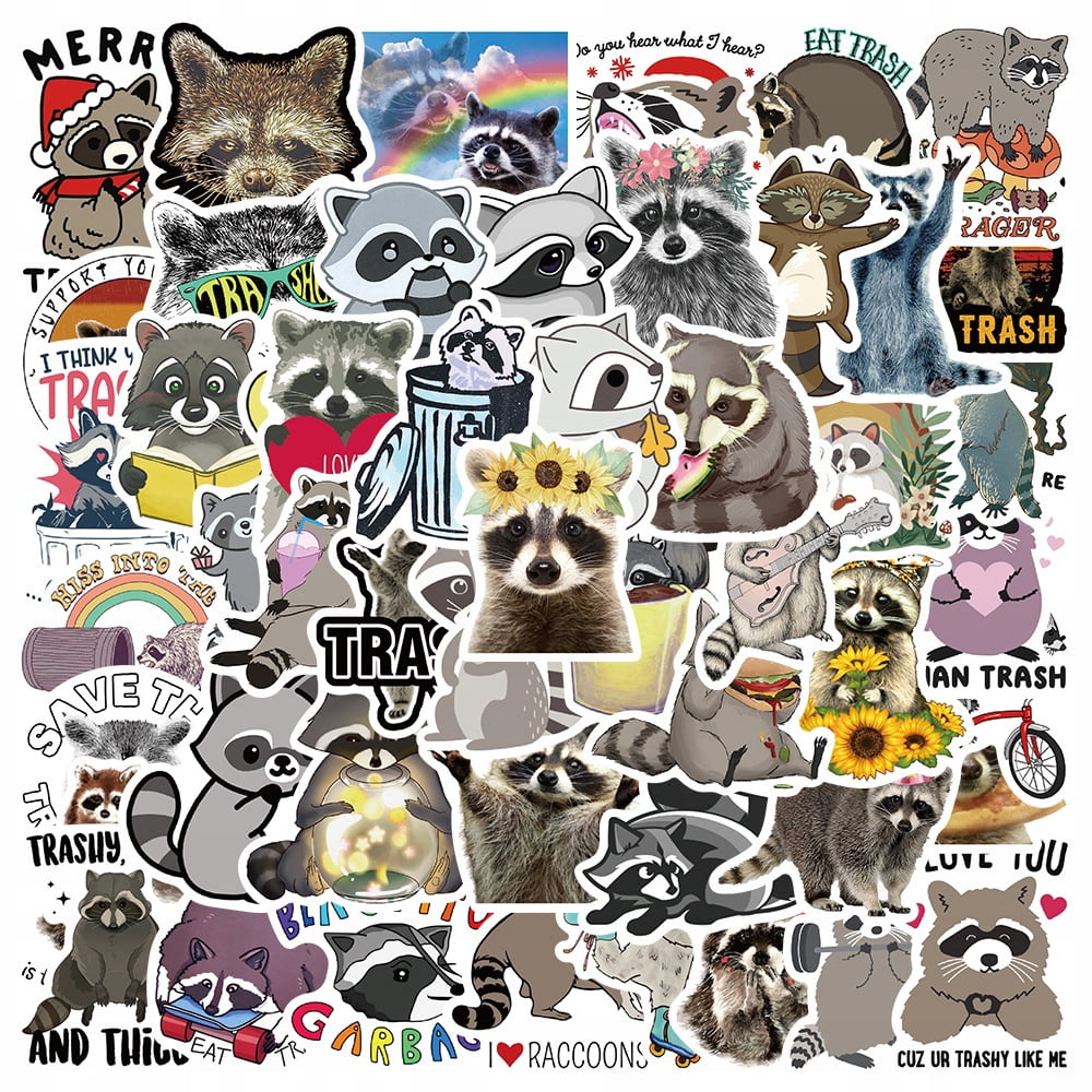 150 Pcs Stickers Cute Raccoon Cartoon Kids For Colorful And Waterproof ...