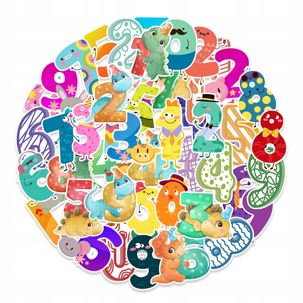 150 Pcs Stickers New Trendy Cartoon Digital Axis For Colorful And ...