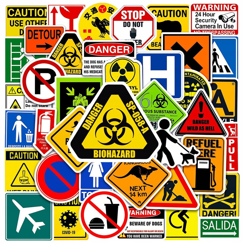 150 Pcs Stickers Warning Danger For Colorful And Waterproof Stickers ...