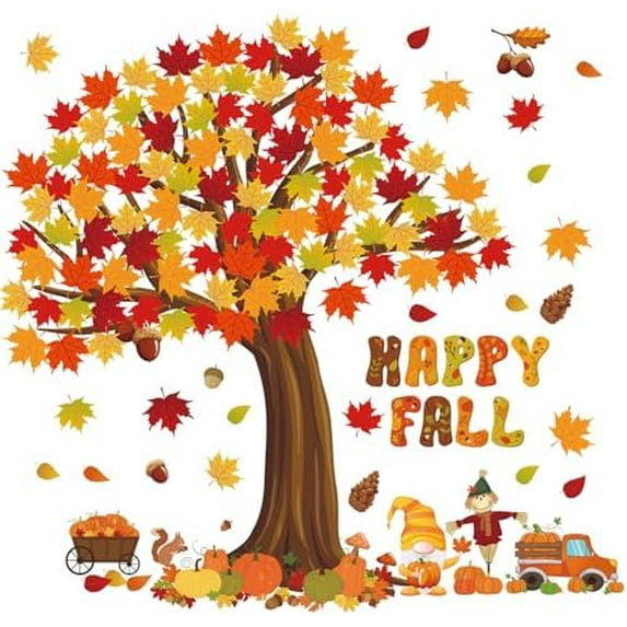 150 Pcs Thanksgiving Happy Fall Bulletin Board Decorations Fall Tree ...