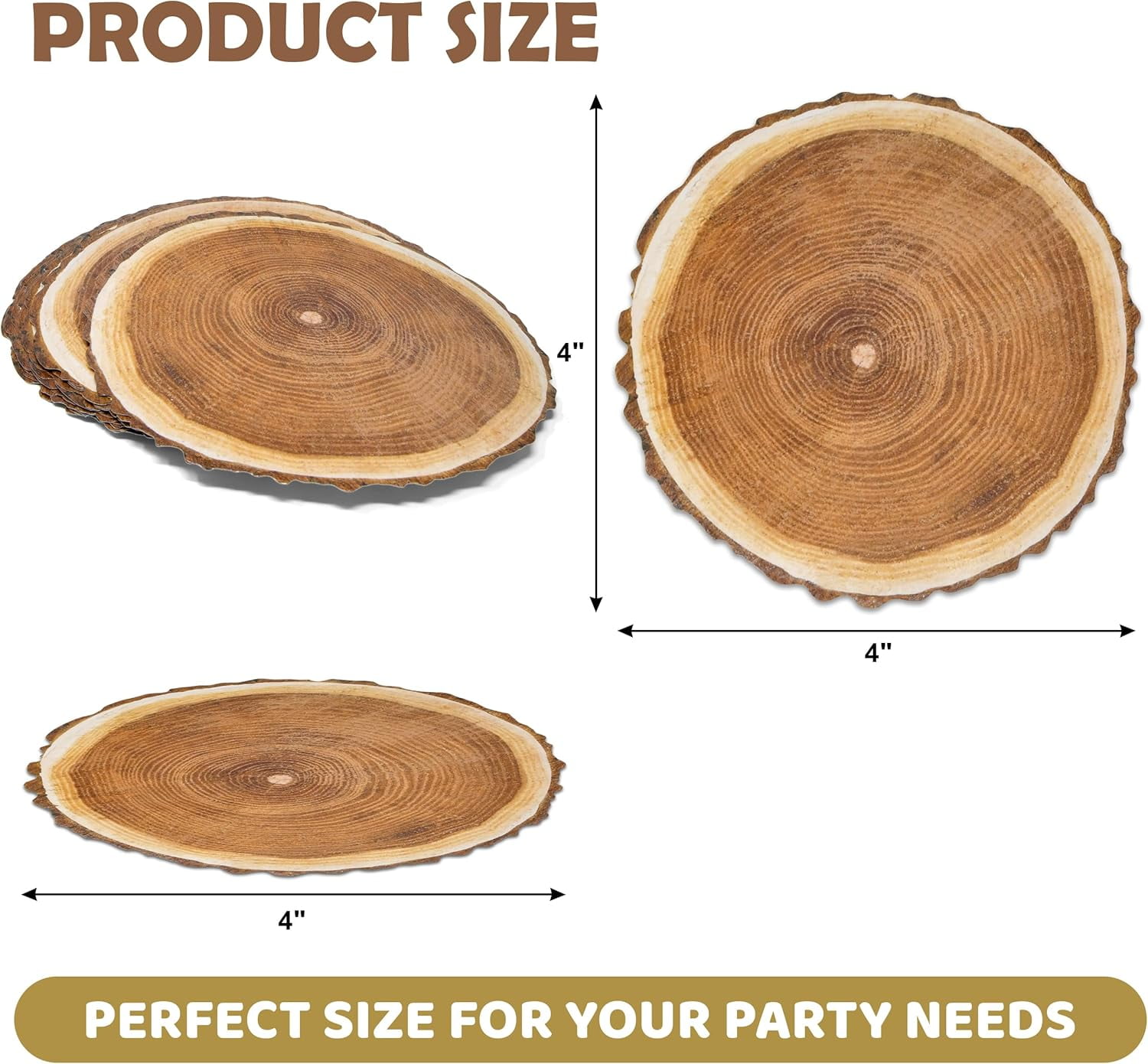 150 Pcs Wooden Look Paper Beverage Coasters, 4" Round, Rustic Wood ...