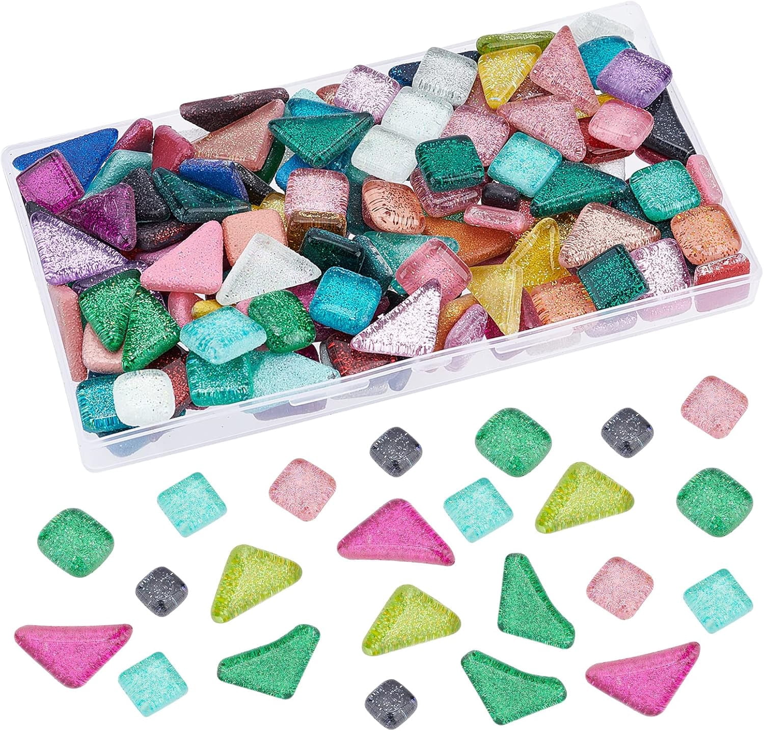 150 Pieces/0.55 Pounds Vibrant Glass Mosaic Tiles Assorted Colors and ...