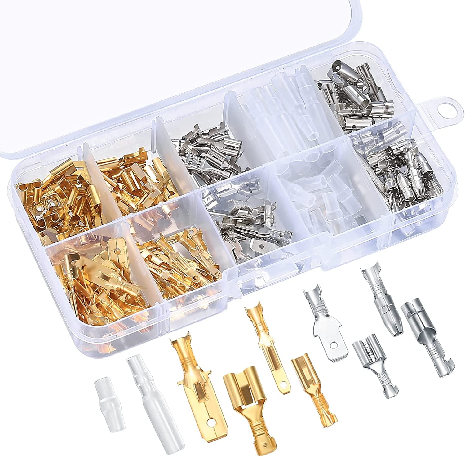 150 Pieces Automotive Electrical Crimp Terminal Kit, 6.3mm 4.8mm 2.8mm ...