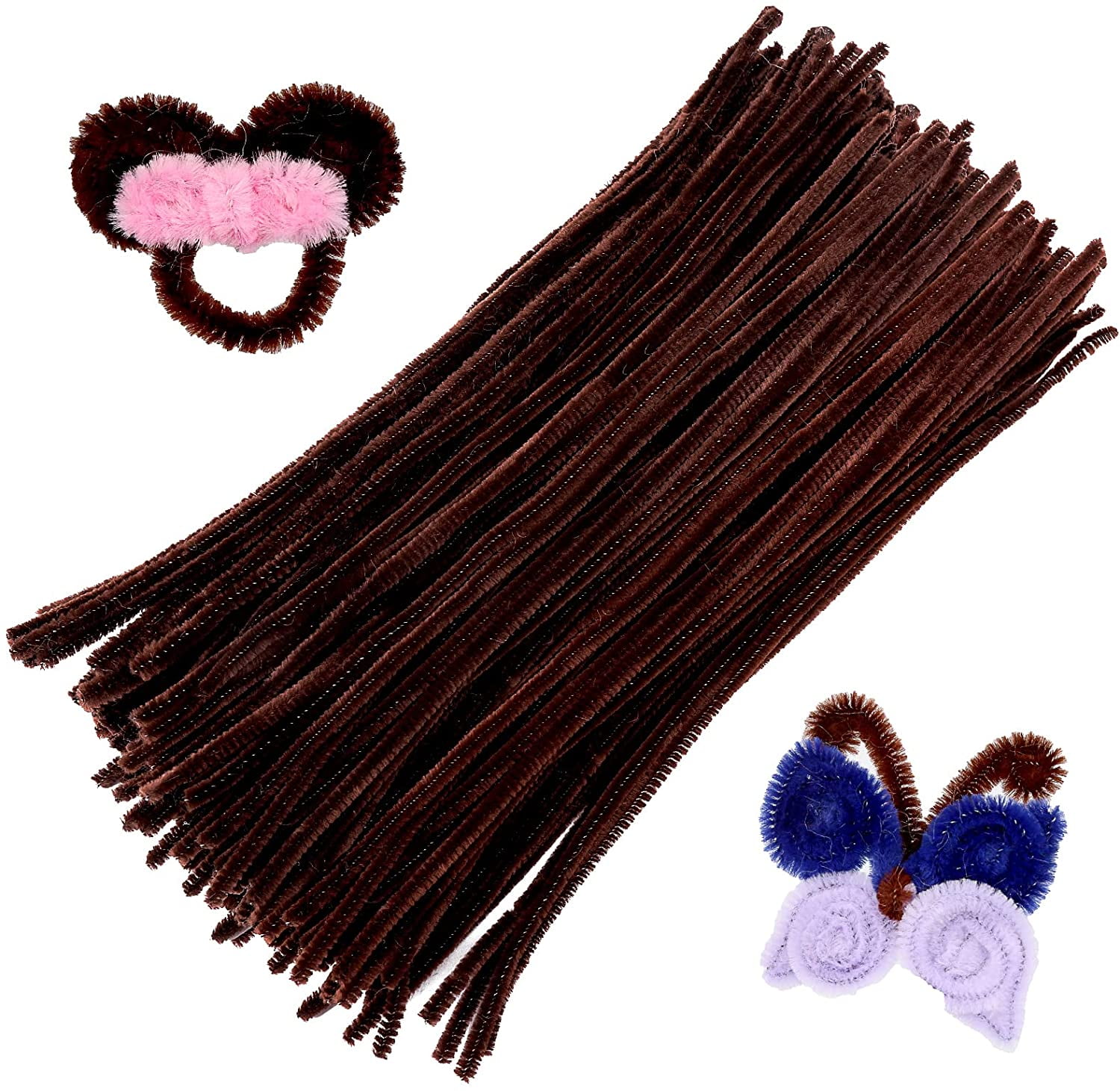 150 Pieces Dark Brown Pipe Cleaners, Pipe Cleaners Chenille Stem, Craft ...