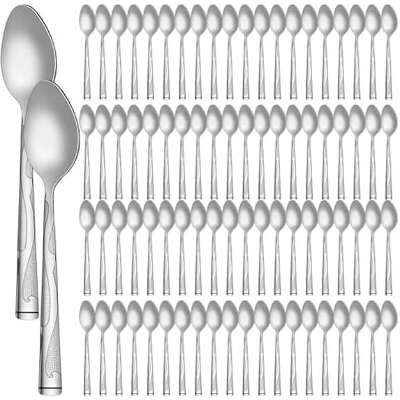 150 Pieces Dinner Spoons Set 7.24 Inches Silverware Spoons Bulk ...